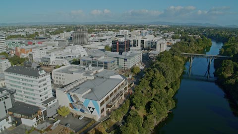 Rise up over Hamilton CBD